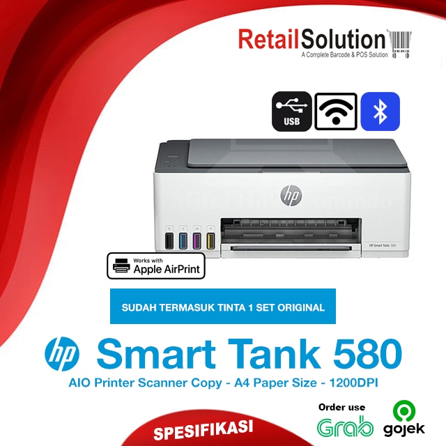 Jual Printer AIO Scanner WiFi Bluetooth Infus A4 - HP Smart Tank 580 ...