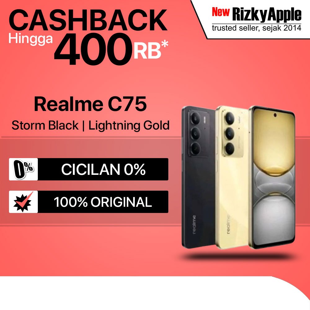 Jual Realme C75 128GB / 256GB [ Ram 8GB ] Black Gold Garansi Resmi Indonesia | Shopee Indonesia