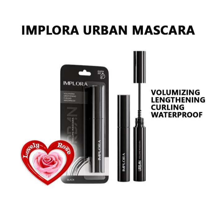 Jual IMPLORA MASCARA URBAN VOLUME BLACK / MASKARA HITAM WATERPROOF ...