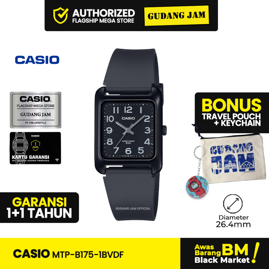 Jual Jam Tangan Casio Pria MTP-B175-1BVDF Analog Resin | Shopee Indonesia