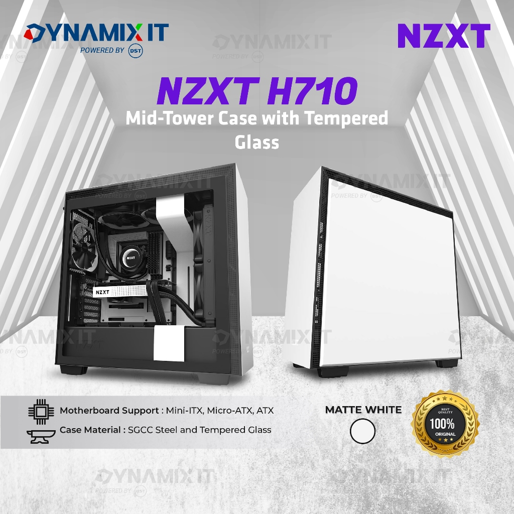 Jual Casing NZXT H710 Tempered Glass Tower PC Case - Matte White ...