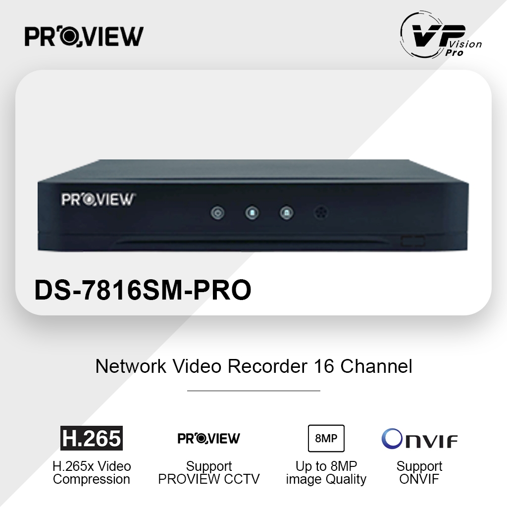 Jual PROVIEW NVR 16 Channel Support Up To 8 MP DS-7816SM-PRO | Shopee ...