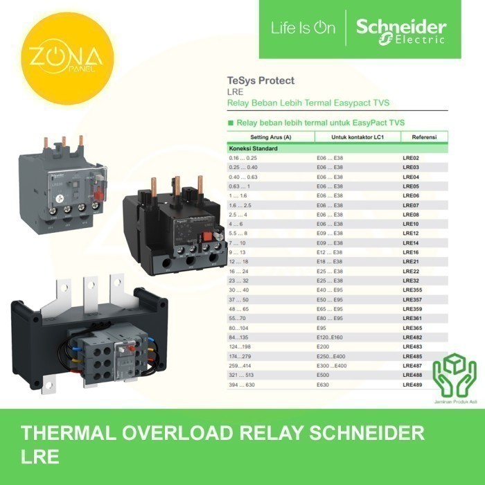 Jual THERMAL OVERLOAD RELAY SCHNEIDER LRE357 LRE 357 37-50A ORIGINAL ...