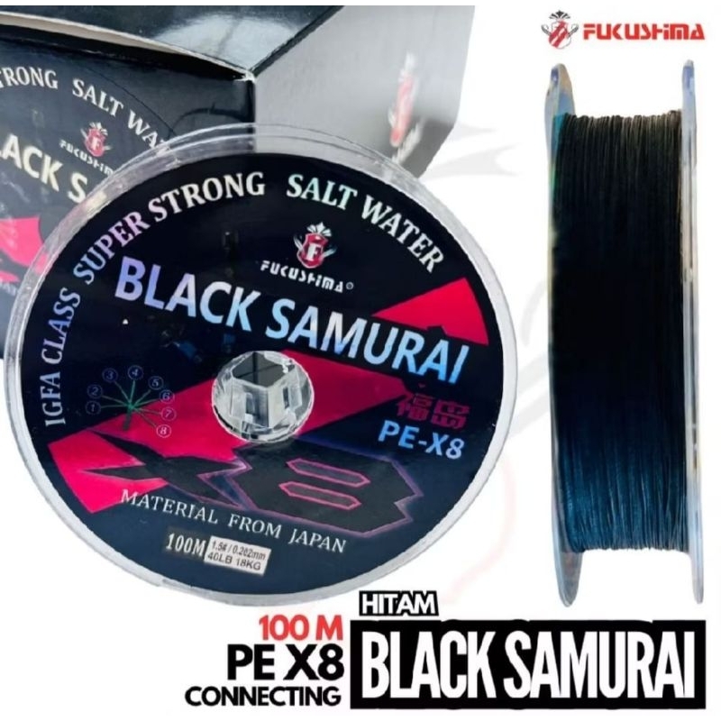 Jual SENAR PE x8 FUKUSHIMA BLACK SAMURAI CONNECTING WARNA HITAM ...