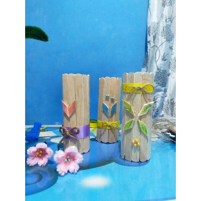 Jual Pot bunga mini dari stick ice cream / stick ice cream pot | Shopee ...