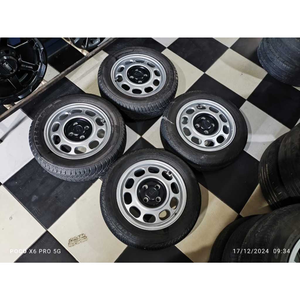 Jual VELG MOBIL BEKAS HSR KLG RING 14 LEBAR 5,5 4X100 SLV + BAN ACC 175 ...