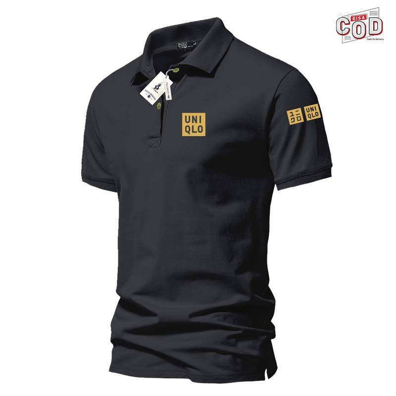 Jual COD T-shrit POLO kerah Uniqlo Blog + Lengan Gold Kaos Kerah Dewasa ...