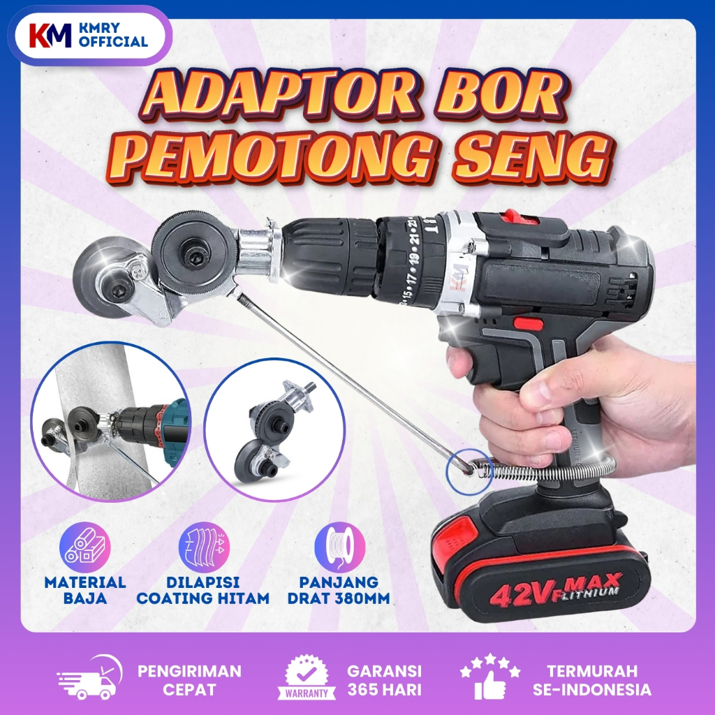 Jual KMRY Adaptor Bor Pemotong Seng - Alat Adapter Drill Plate Cutter Alat Potong Gunting Plat ...