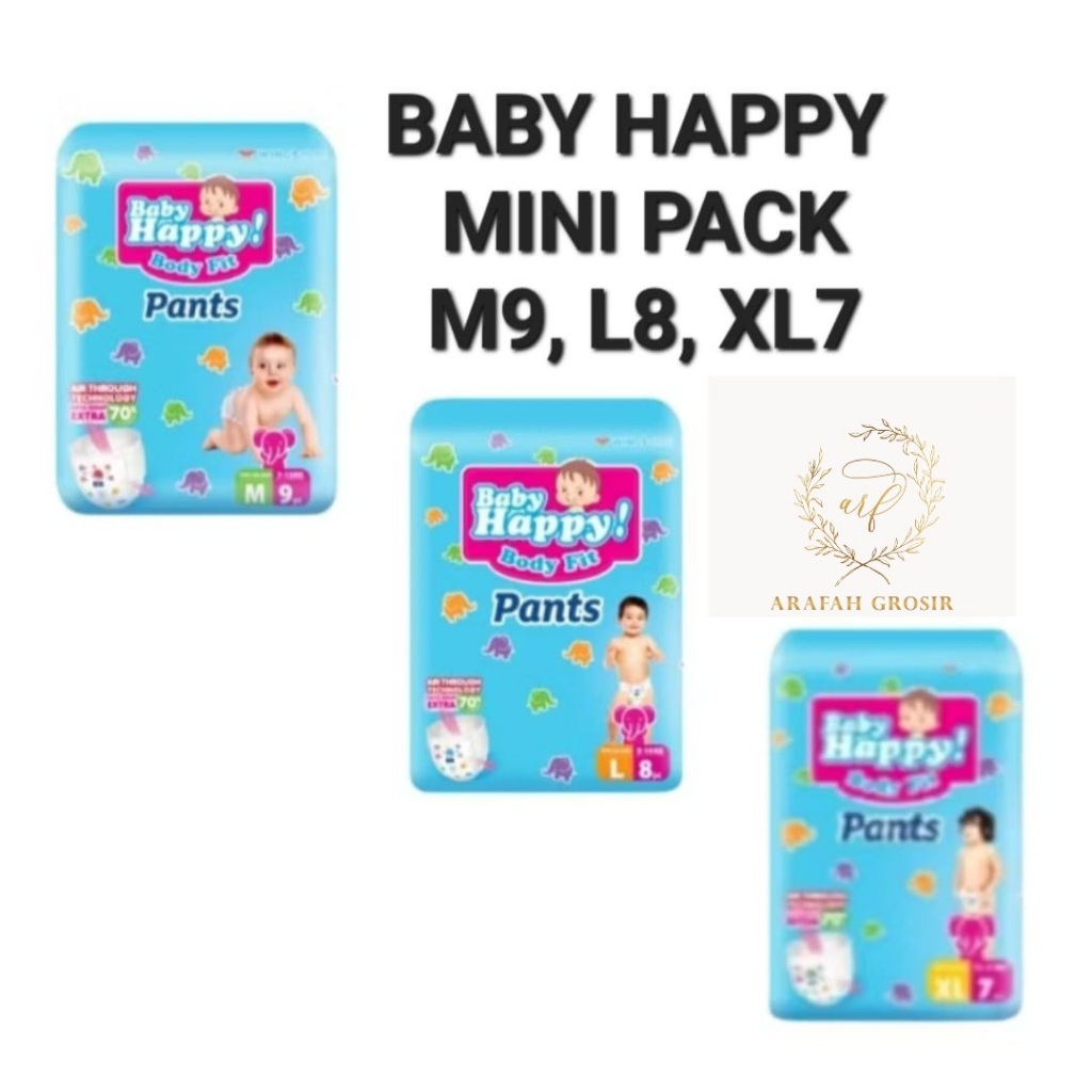 Jual Baby Happy Pants Mini Pack M9, L8, XL7 | Shopee Indonesia