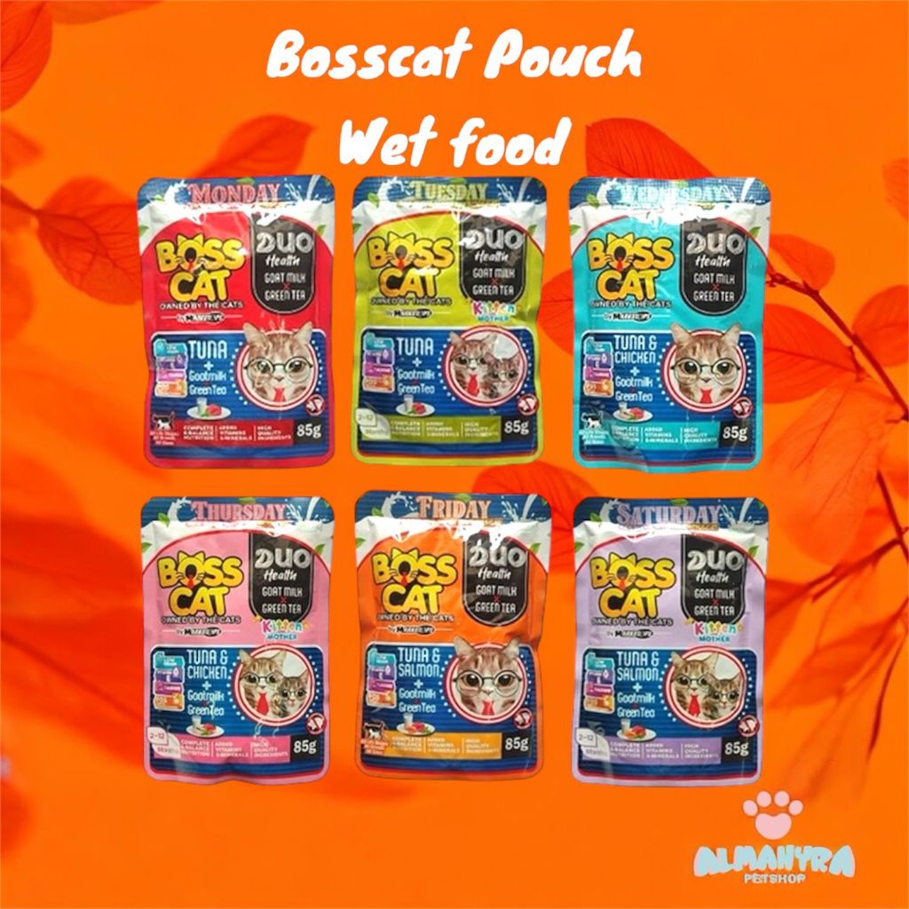 Jual Bosscat pouch 85gr makanan basah kucing boss cat pouch 85 gram ...
