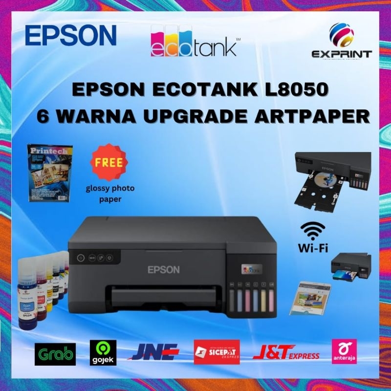 Jual Printer EcoTank L8050 Photo Wifi Upgrade Tinta Artpaper | Shopee Indonesia