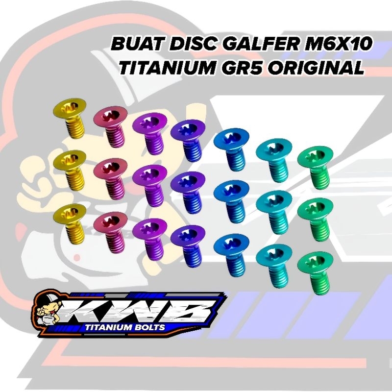Jual Baut titanium baut disc galfer m6x10 titanium gr5 original harga perbiji 1 pcs | Shopee ...