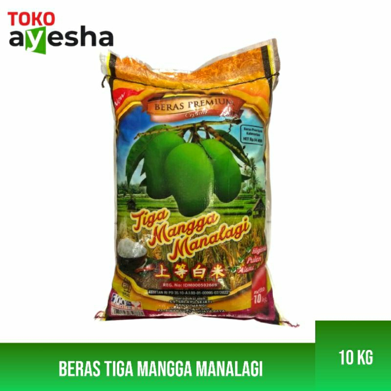 Jual Beras Tiga Mangga Manalagi 10 kg | Shopee Indonesia