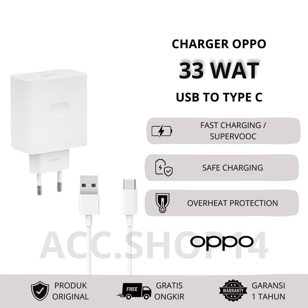 Jual Charger oppo 33W Fast charging Supervooc original | Shopee Indonesia