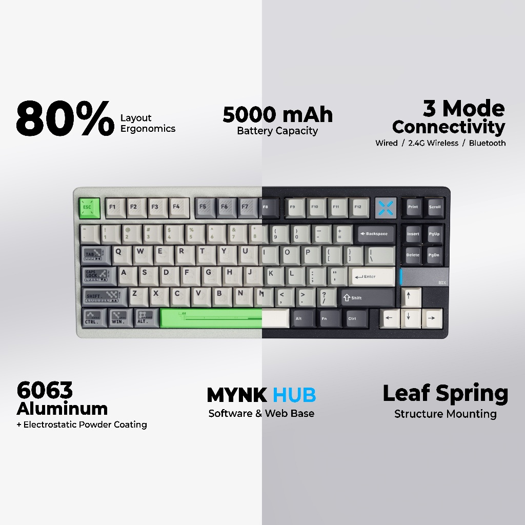 Jual MYNK-80X Aluminum Wireless Mechanical Keyboard 80% | Shopee Indonesia