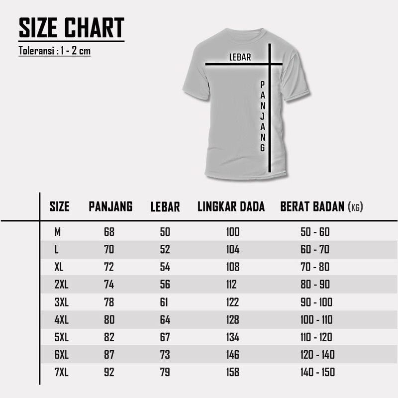 Jual Kaos Jumbo Pria Dewasa Ukuran Big Size M L XL 2XL 3XL 4XL 5XL 6XL 7XL Over Size Cotton ...