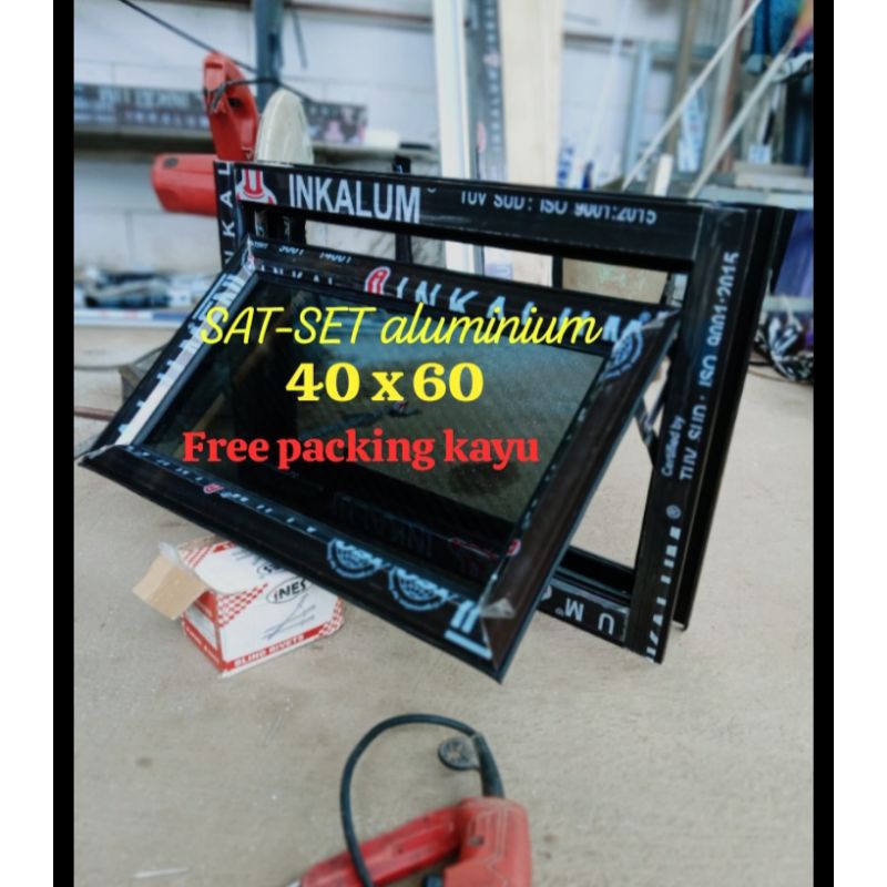 Jual jendela aluminium 40 x 60 /boven jungkit aluminium free packing ...