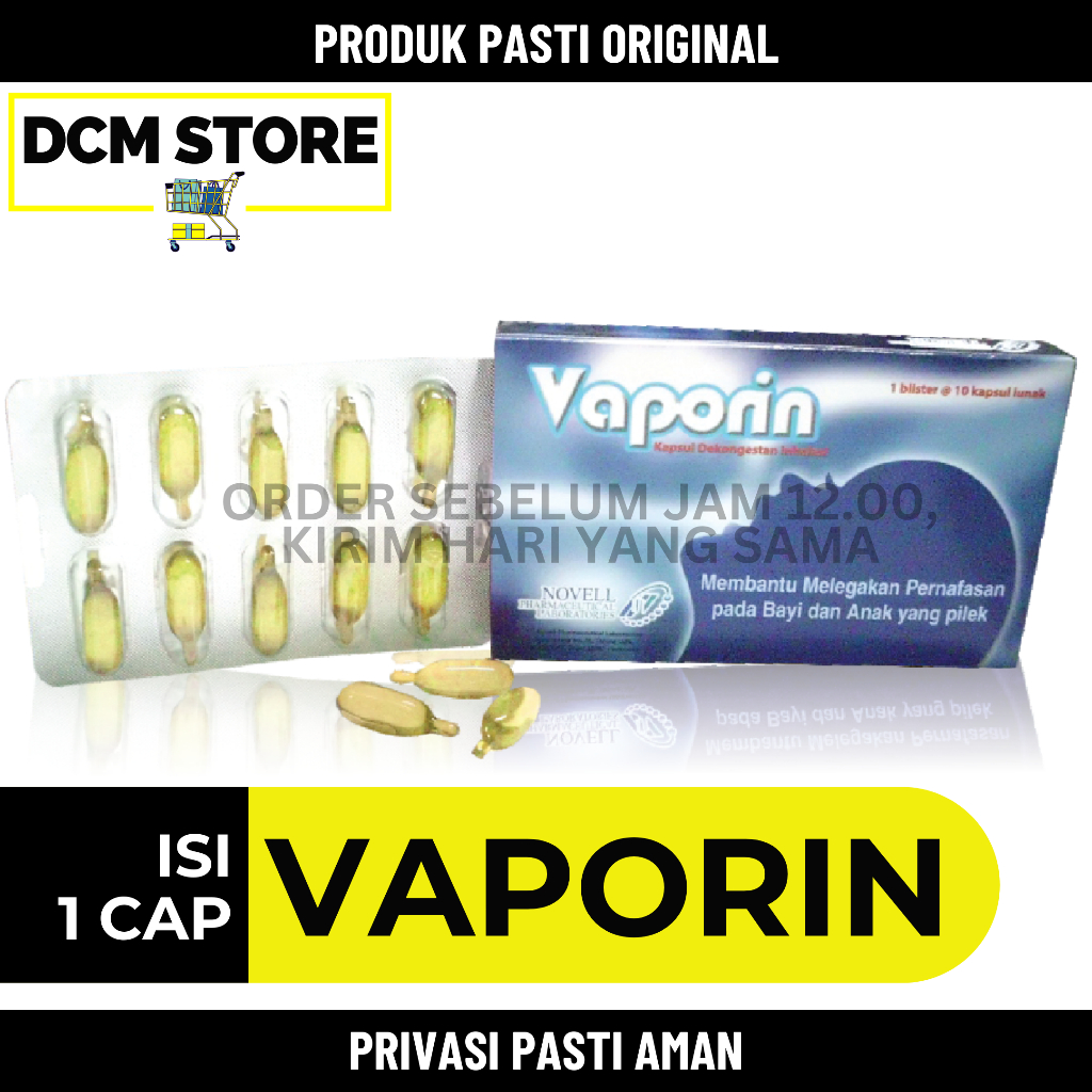 Jual Vaporin 1 kapsul Dekongestan Melegakan Batuk dan Flu Bayi dan Anak ...
