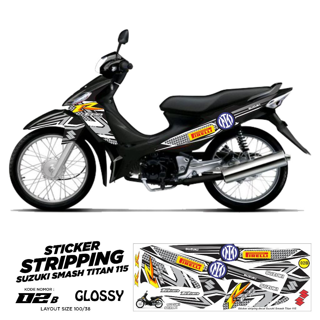 Jual sticker motor suzuki smash titan striping suzuki smash sticer ...
