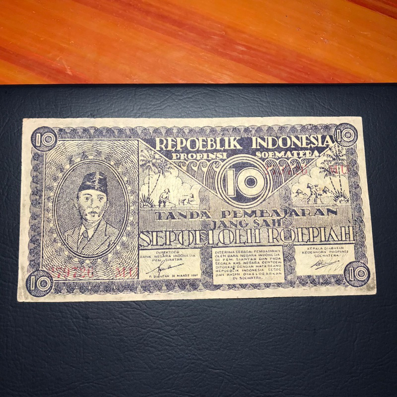 Jual Uang Kuno Indonesia Asli Seri Soekarno Pematang Siantar 10 Rupiah Tahun 1947 Code 022 ...