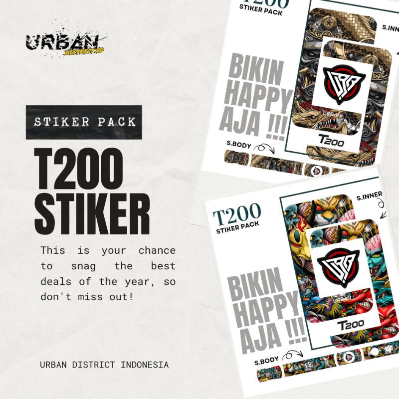 Jual URBAN STICKER / STIKER PACK T200 anti air cutting presisi dan ...
