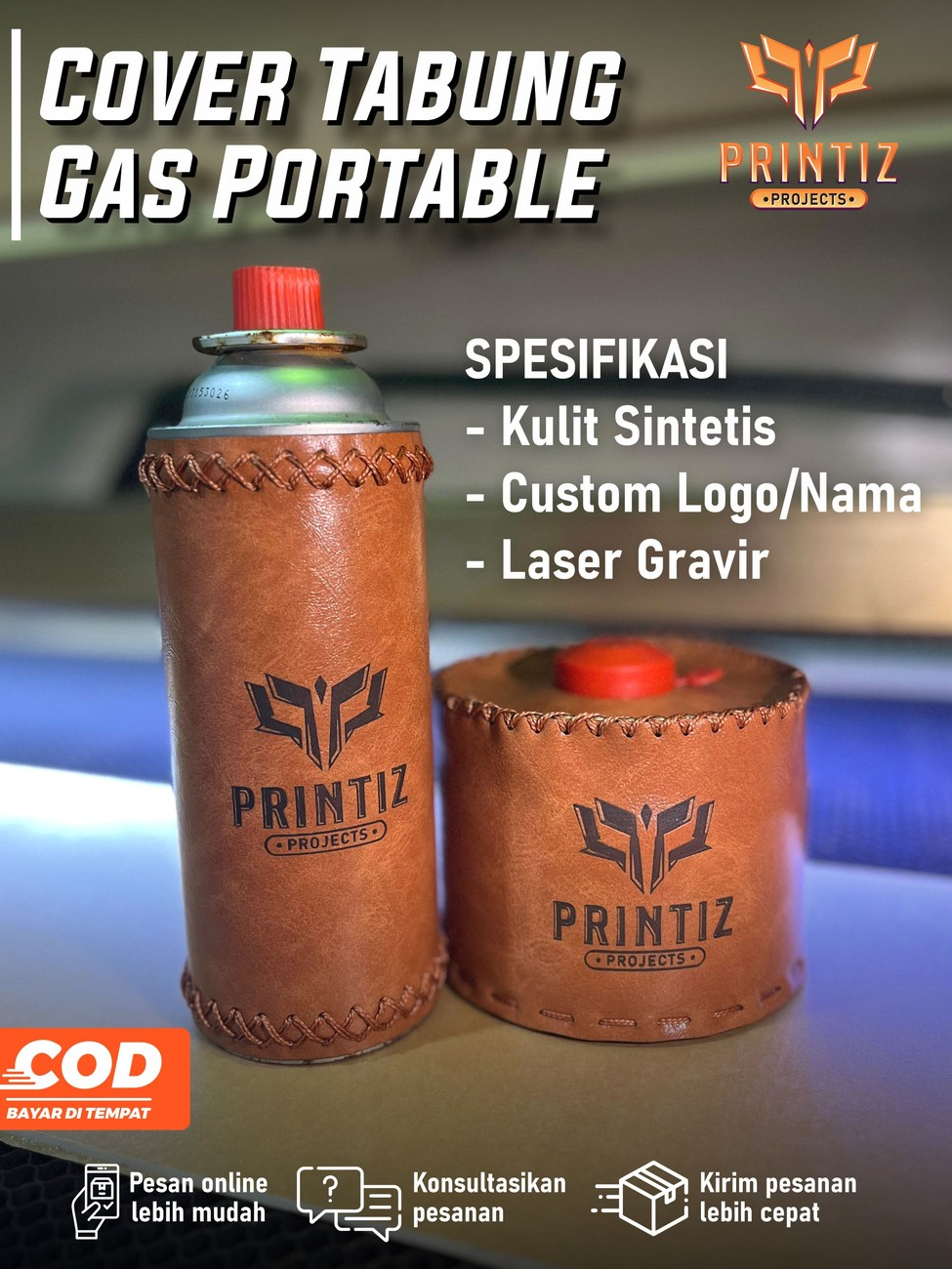 Jual Cover/Sarung Kulit Tabung Gas Portable Standar dan Canister Custom ...