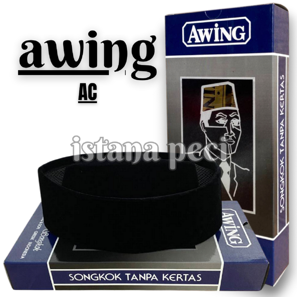 Jual Peci Songkok Awing AC Kopiah Santri Hitam Polos Pria Muslim Dewasa ...