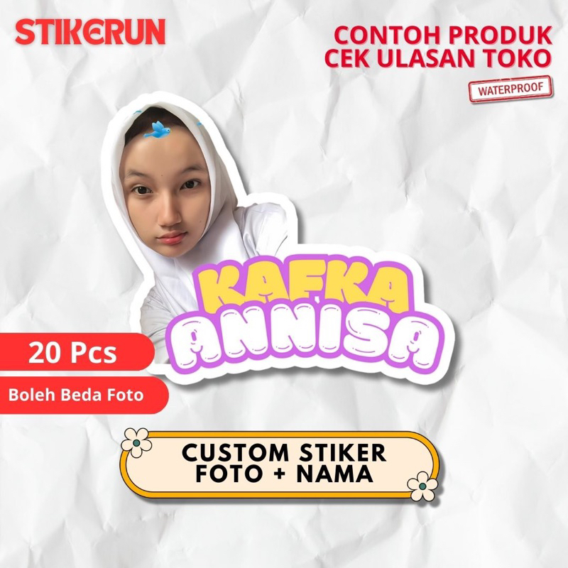 Jual Stiker Custom PRINT FOTO SENDIRI 20 Pcs - Sticker Vinyl + Laminasi ...