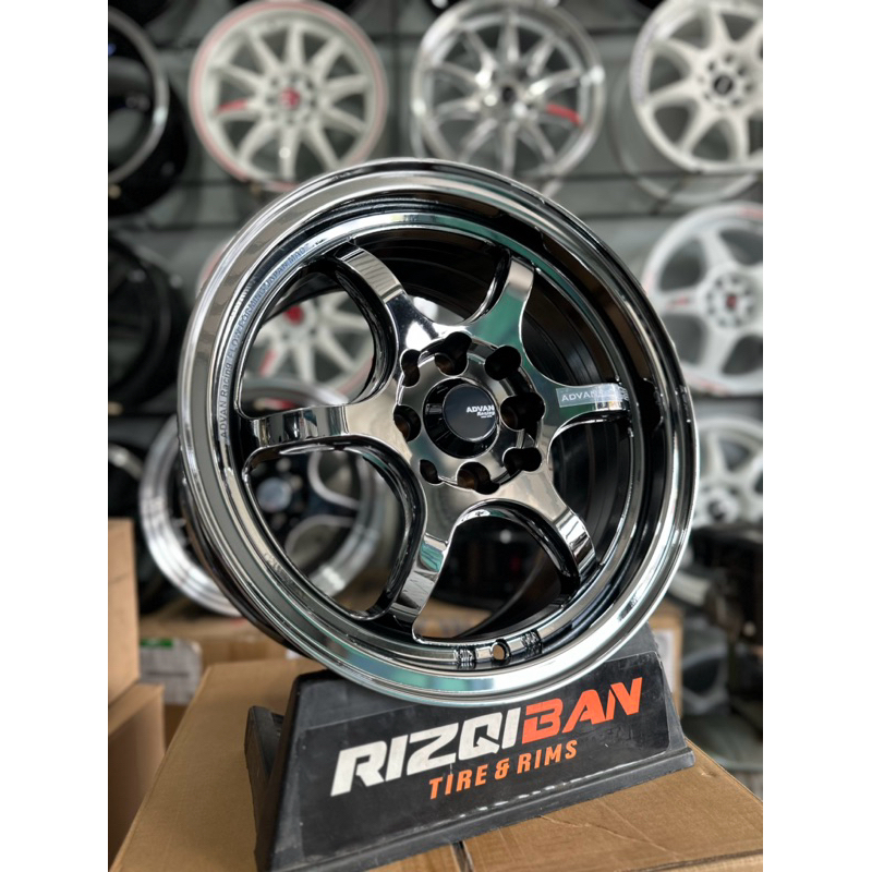 Jual velg advan rg d2 r15 black chrome pcd 4x100/114 lebar 7 kondisi baru | Shopee Indonesia