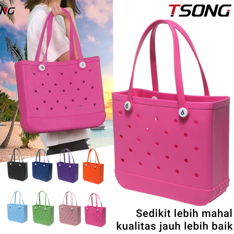 Jual TSONG tas pantai warna candy besar tas tangan terbaru fashion tas ...