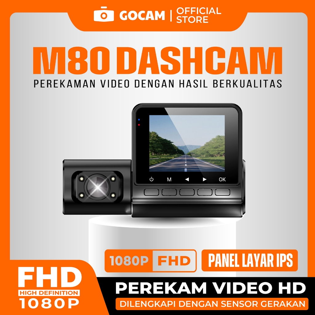 Jual [COD] GOCAM M80 Dashcam Camera CCTV Mobil Resolusi 1080p Layar 4.0 ...
