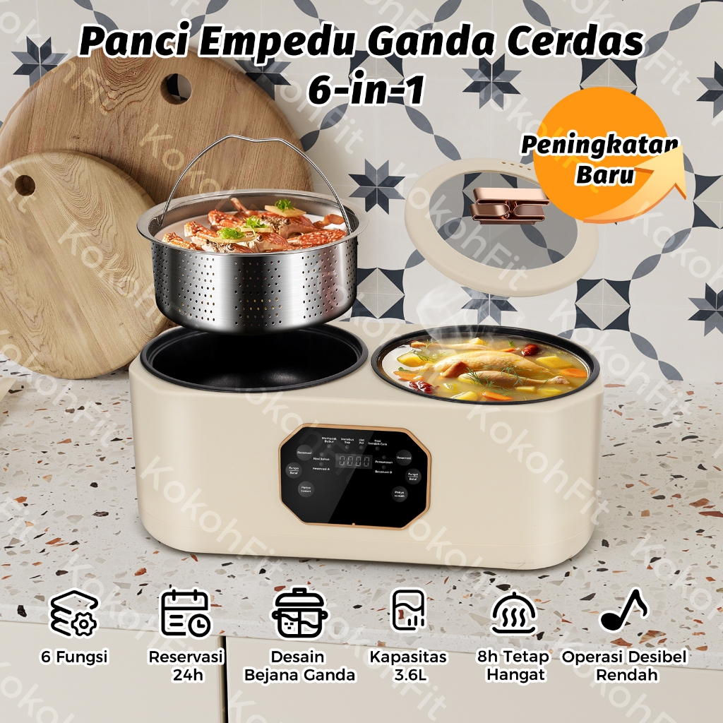 Jual Panci Listrik Serbaguna Multifungsi / Panci Elektrik Double Pot ...