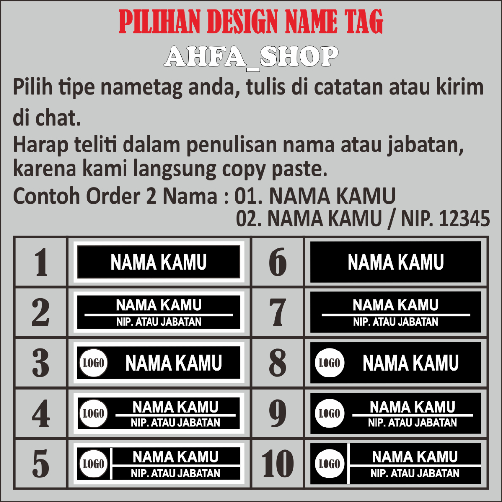 Jual Paket Name Tag Papan Nama Dada PNS ASN Magnet Peniti Lengkap (Ikat ...