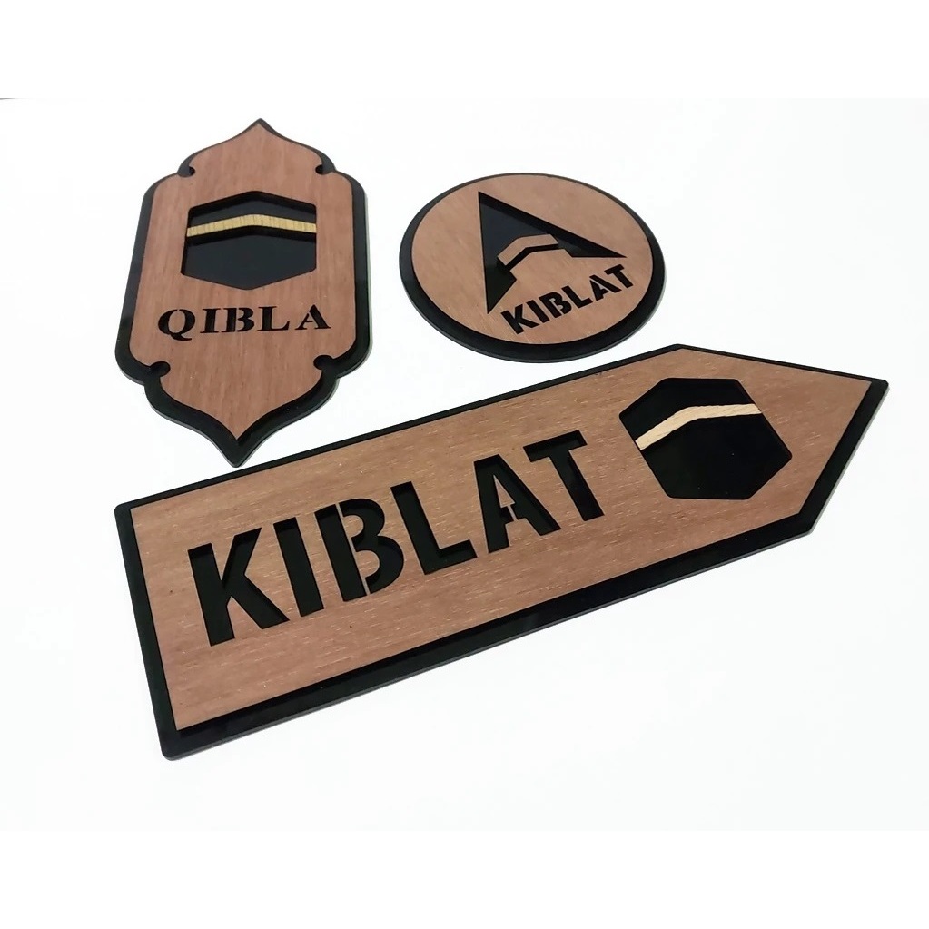 Jual Papan Tanda Arah Kiblat / Kiblat Sign Kayu Akrilik Timbul | Shopee ...