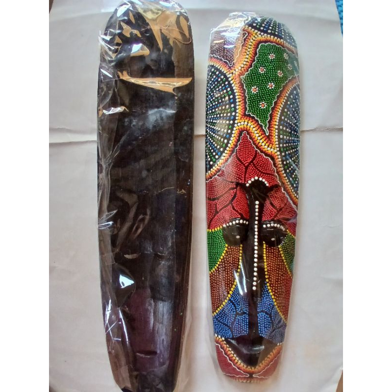 Jual hiasan dinding topeng kayu topeng asmat suku aborigin 50 cm ...