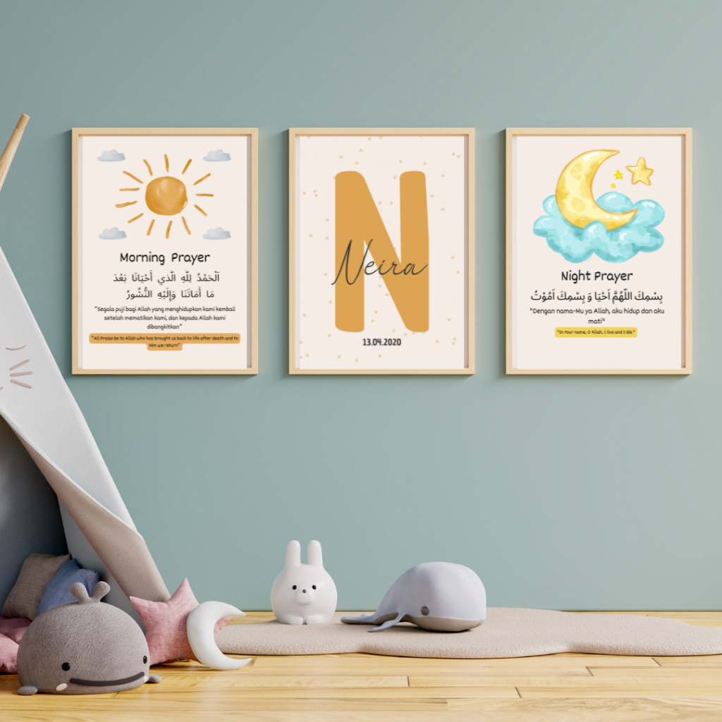 Jual Poster Edukasi Anak Muslim Custom Nama Anak Premium Aesthetic ...