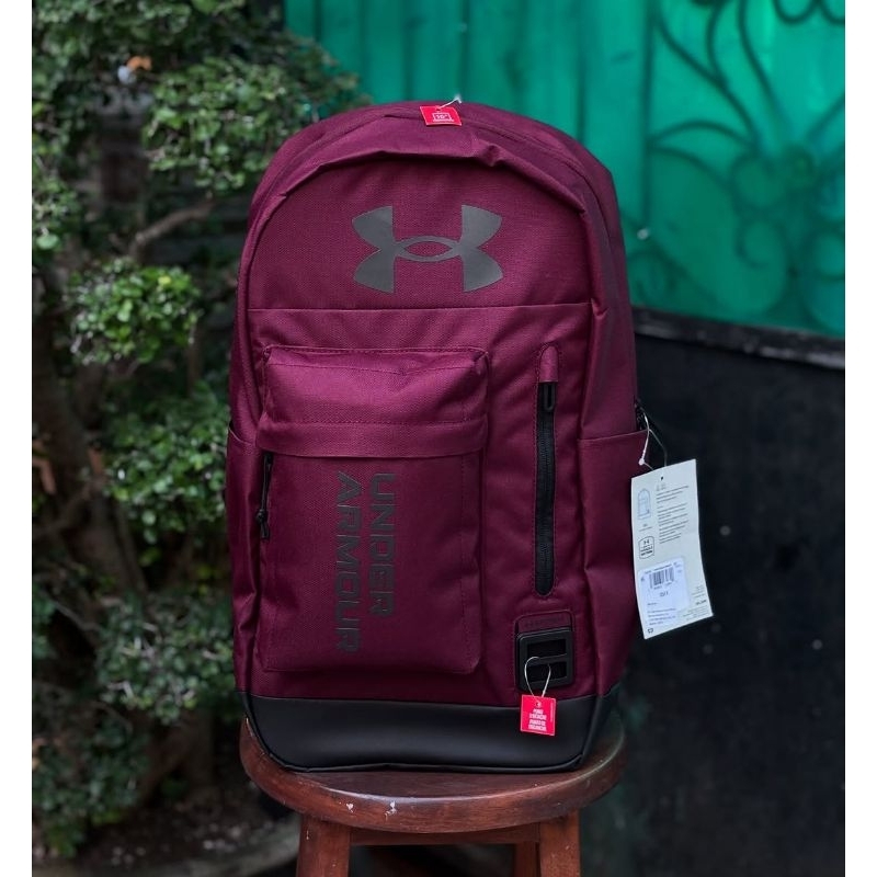 Jual Under Armour Water Repellent Half Time Backpack Maroon ...