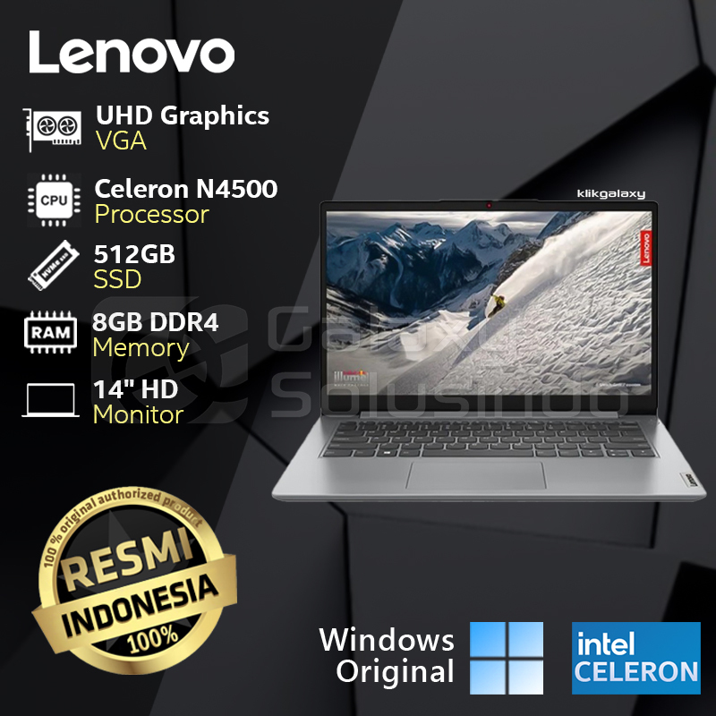 Jual Lenovo Ideapad 1 14IJL7-6BID Intel Celeron N4500 512GB SSD 8GB RAM ...