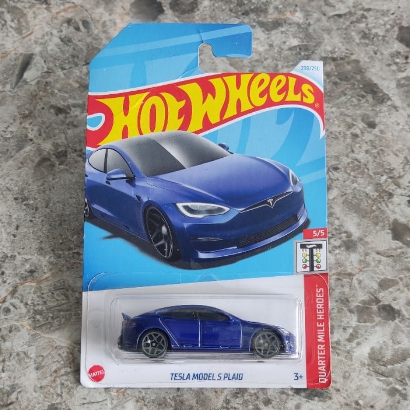 Jual Hot Wheels Tesla Model S Paid Blue - HW QUARTER MILES HEROES ...