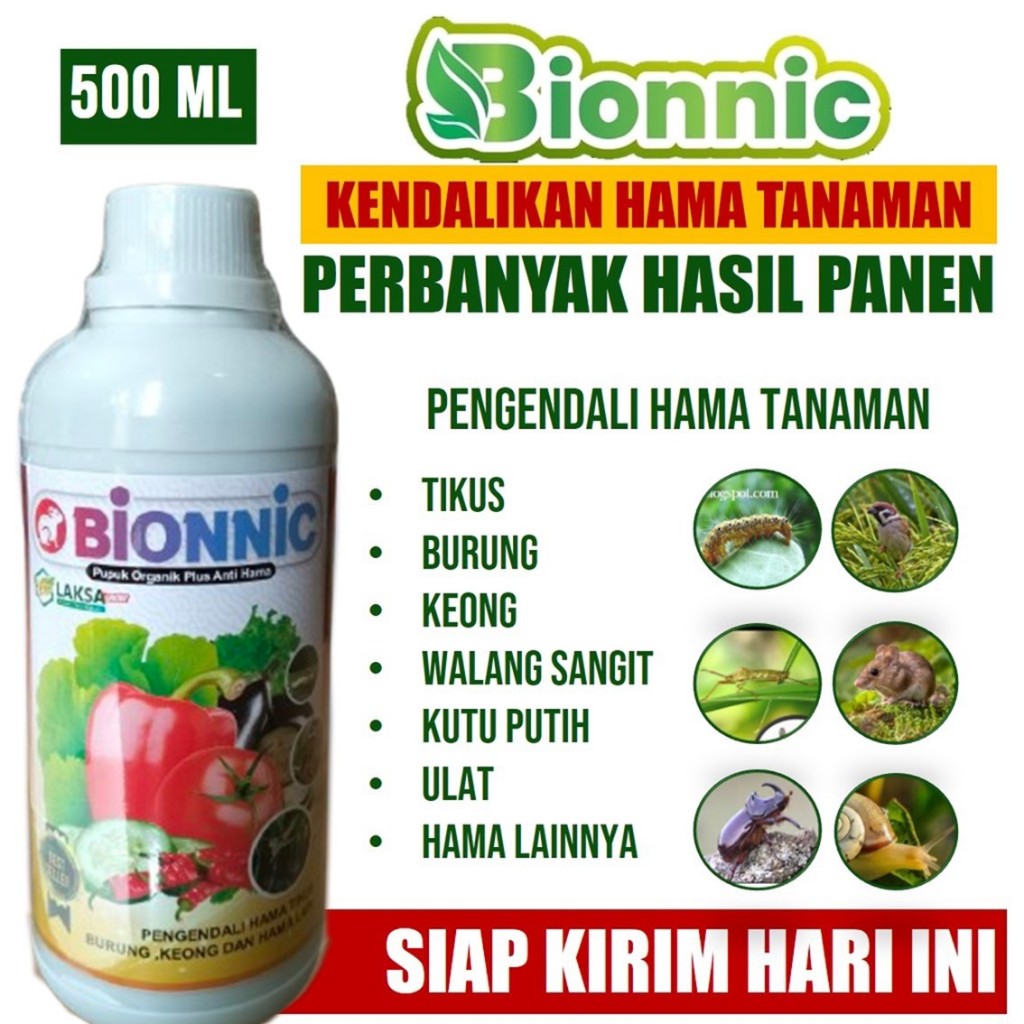 Jual 500 ML BIONNIC Pestisida Hama Penyakit Tikus, Keong, Burung Pipit ...