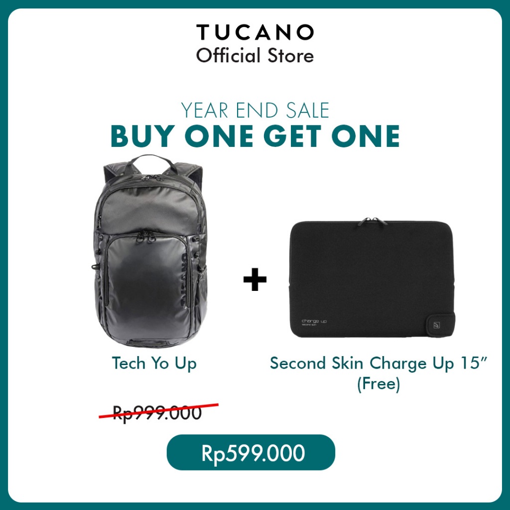 Jual BUY 1 GET 1 Tucano Backpack 20 Liter Series + Sleeve Second Skin ...