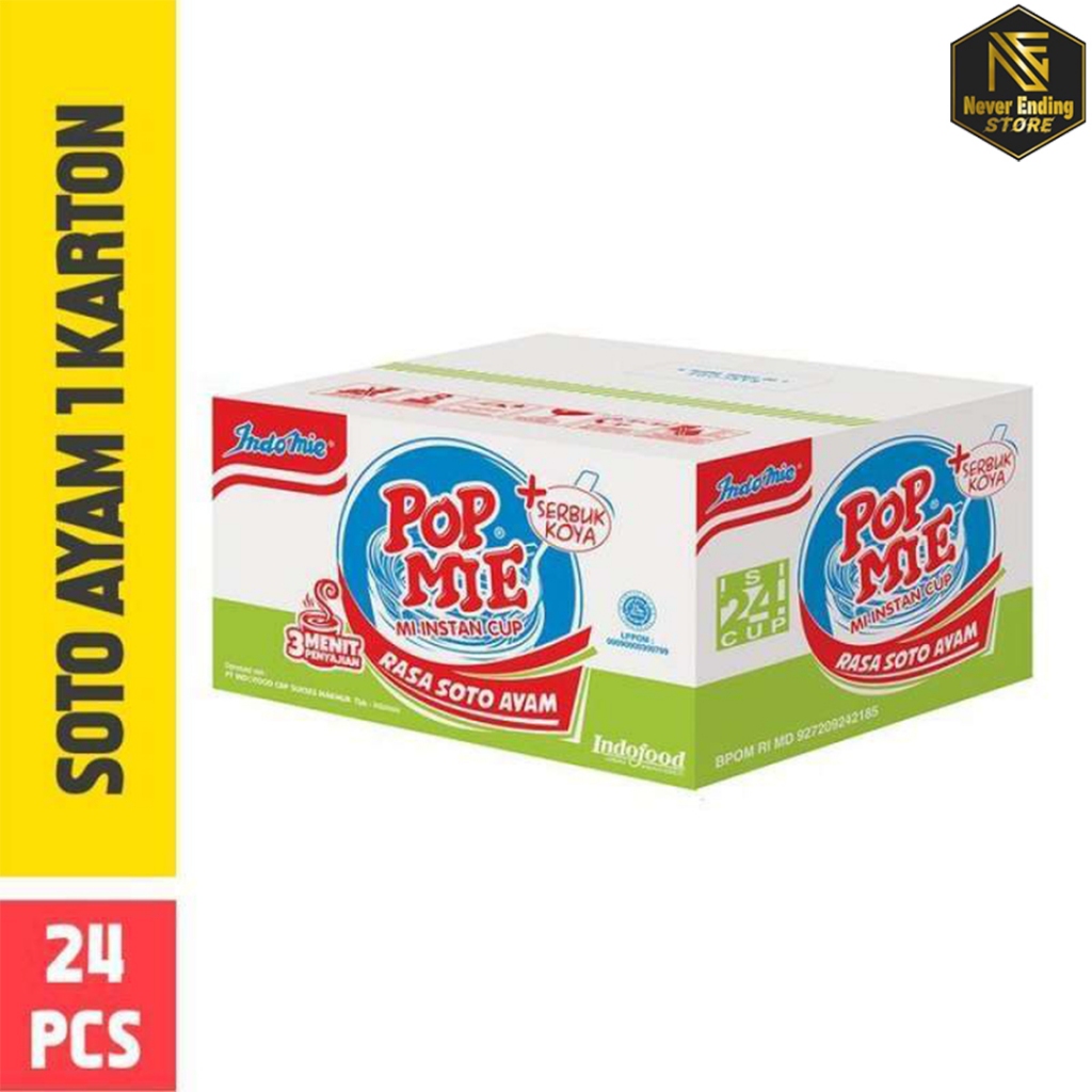 Jual Pop Mie Kuah Rasa Soto Ayam 75gram 1 Karton Isi 24pcs | Shopee ...