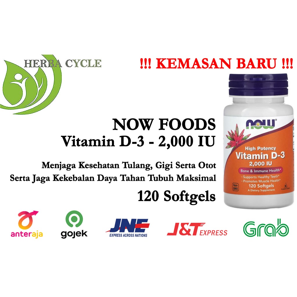 Jual MURAH Now Vitamin D3 ori USA 2000 IU 120 Softgels now Vit D3 2000 iu Immune tubuh kesehatan ...