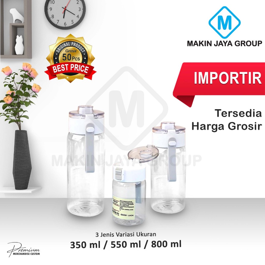 Jual Botol air Minum BPA FREE Putih Transparan Bening Estetik aestetik ...