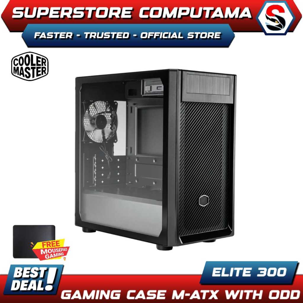 Jual Casing Cooler Master Elite 300 with ODD - MATX Casing - Tempered ...