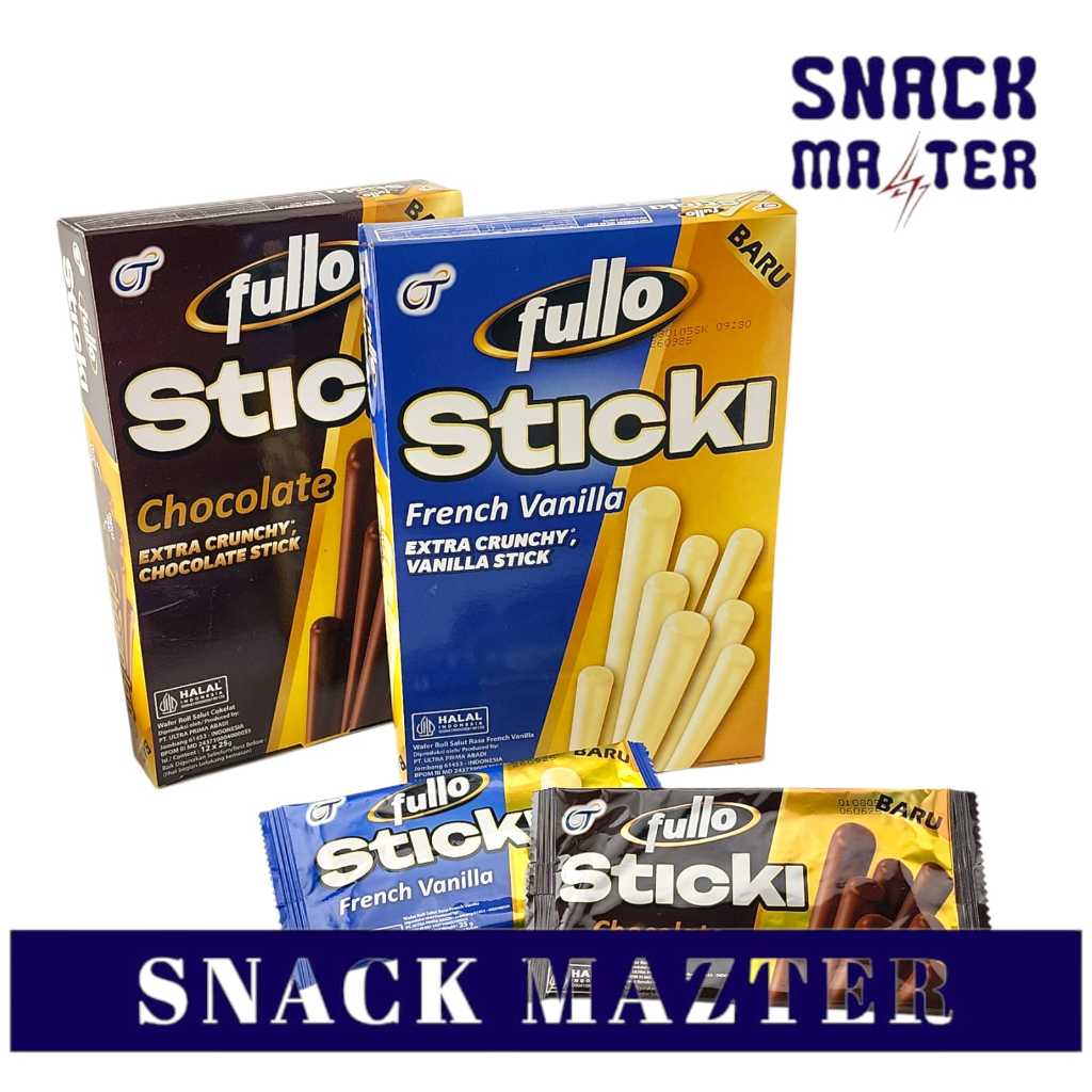 Jual Fullo Sticki Chocolate Wafer Roll Cokelat BOX- Netto 12 bks x 25gr ...