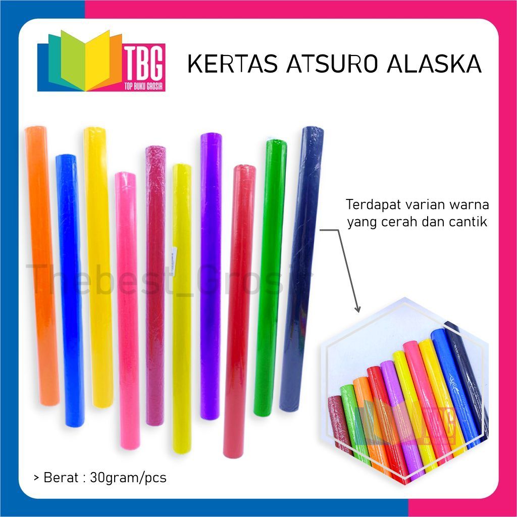Jual 1 PCS KERTAS ATSURO ALASKA KERTAS WARNA-WARNI / KERTAS WARNA POLOS ...