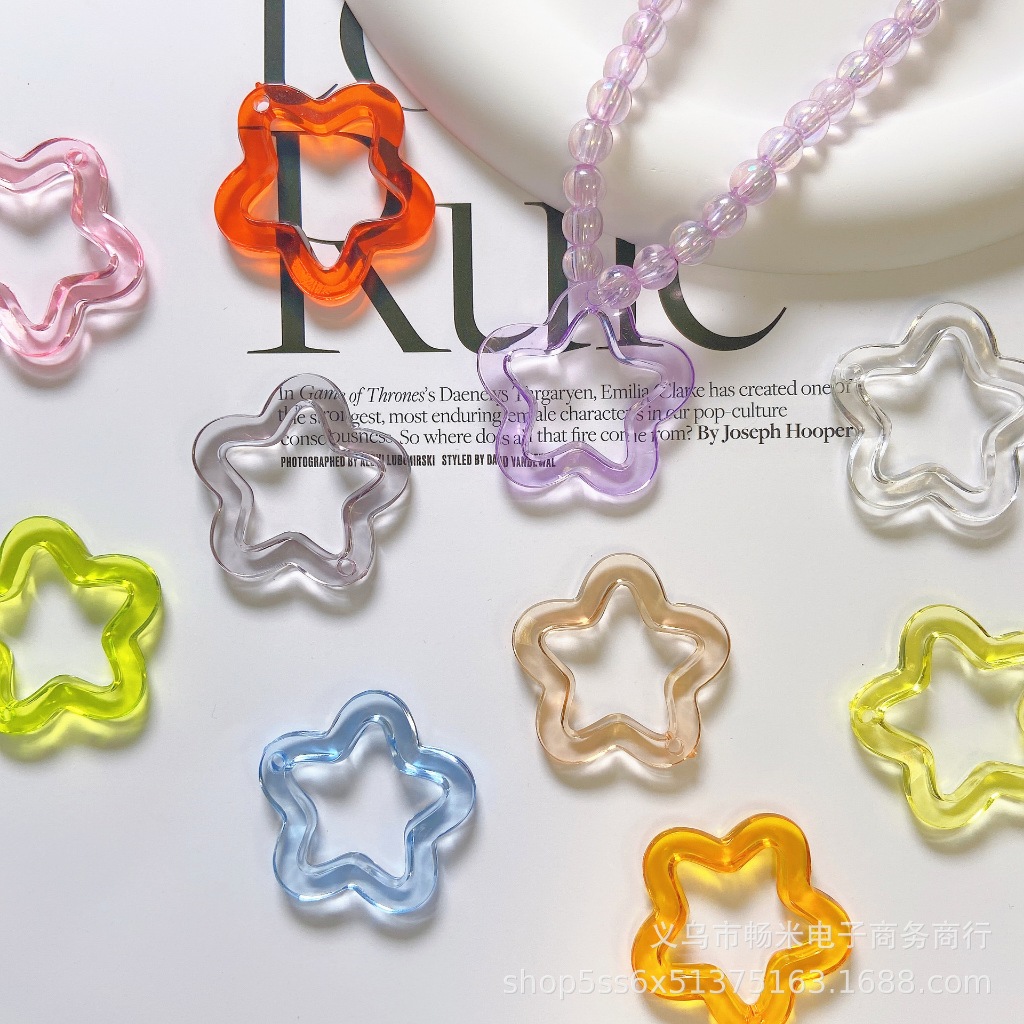 Jual 10 pcs Manik-manik Mote Charm CLEAR Akrilik transparan - Bunga ...