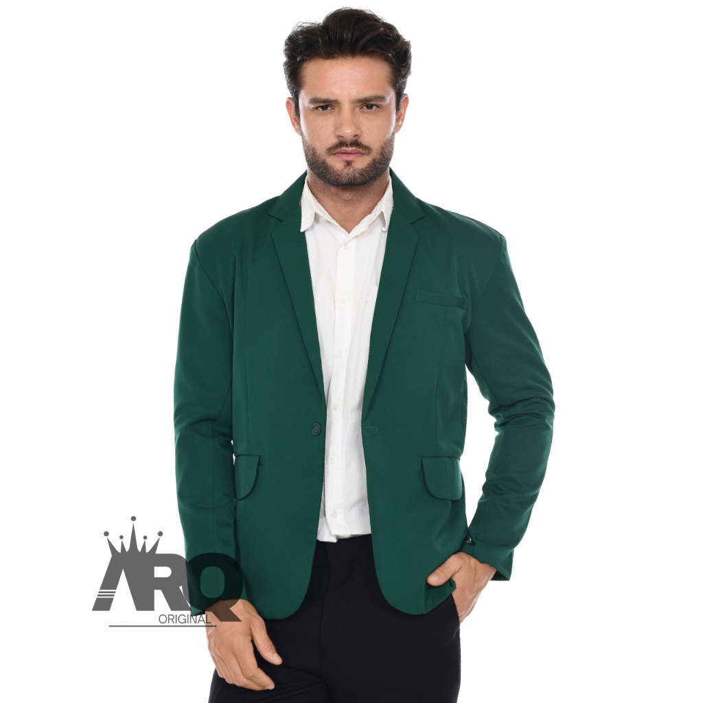 Jual Jas Blazer Terbaru Model Slim fit Variasi Hijau Botol Bahan ...