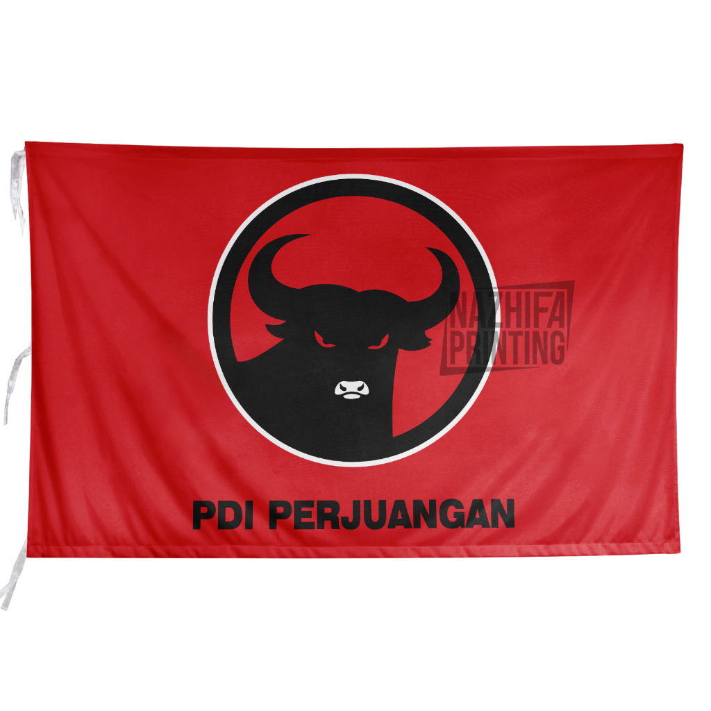 Jual Nazhifa Printing - Bendera Partai PDI-P Tanpa Nomor, Bahan Kain ...